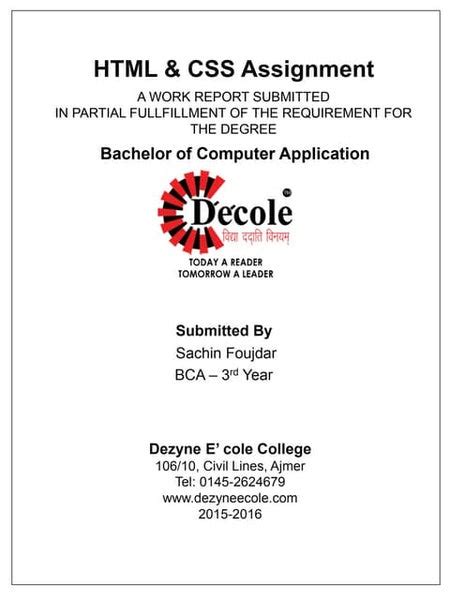 bca 1st year html css file