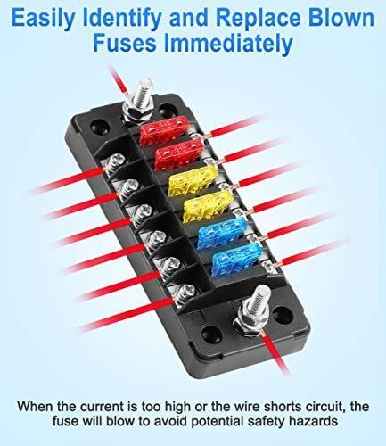 Telsitine Way Fuse Box With Led Indicator Waterproof Cover Amazon Canada