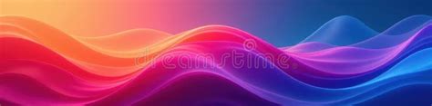Abstract Wavy Gradient Wallpaper Colorful Fluid Dynamic Design Digital Art Stock
