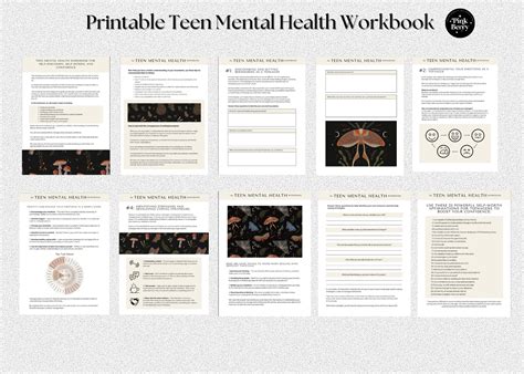 Teen Mental Health Workbook Printable Therapy Worksheet Set For Teens