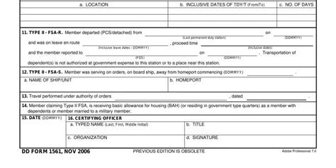 Dd Form 1561 Printable Form 2025
