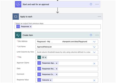 how to log approval history in a sharepoint list with power automate
