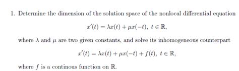 Solved Determine The Dimension Of The Solution Space Of Chegg