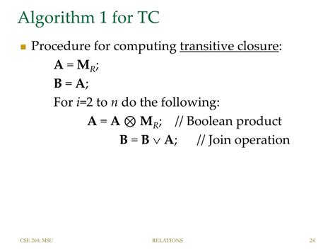 Ppt Closures Of Relations Transitive Closure And Equivalence