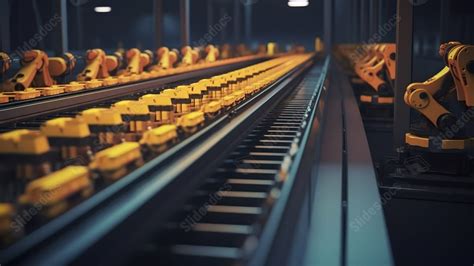 Efficient Production Of 3d Rendered Android Robots On Assembly Conveyor Line Powerpoint
