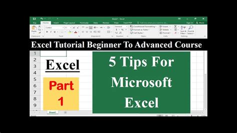 Excel Tutorial For Beginners Part 1 Microsoft Excel Youtube