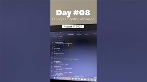 Day 08 Of 100 Days Code Challenge Coding Challenge Minivlog