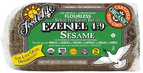 Ezekiel 4 9 Sesame Sprouted Whole Grain Bread Food For Life 24 Oz