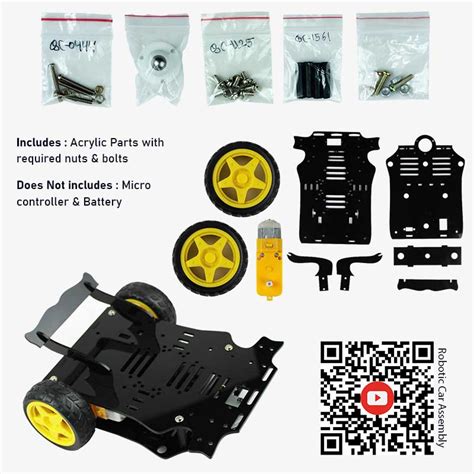 2 Wheel Smart Car Robot Chassis Kit Modern Diy Design For Arduino