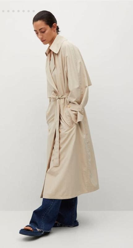 Жіночий плащ тренч молочного кольору Mango — ціна 1450 грн у каталозі Плащі Купити жіночі речі