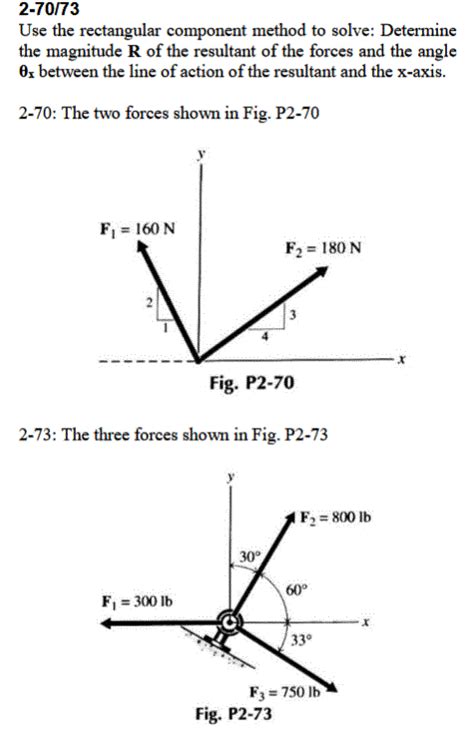 Solved 2 7073 Use The Rectangular Component Method To