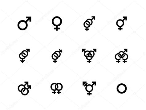 Gender Identities Icons On White Background Stock Vector Image By