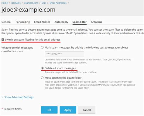 How To Configure Spamassassin For A Specific Mailbox Plesk