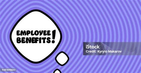 Emplyee 혜택 텍스트가 있는 말풍선 붐 복고풍 만화 스타일 팝 아트 스타일 비즈니스 및 광고에 대한 벡터 라인 아이콘vector Line Icon For