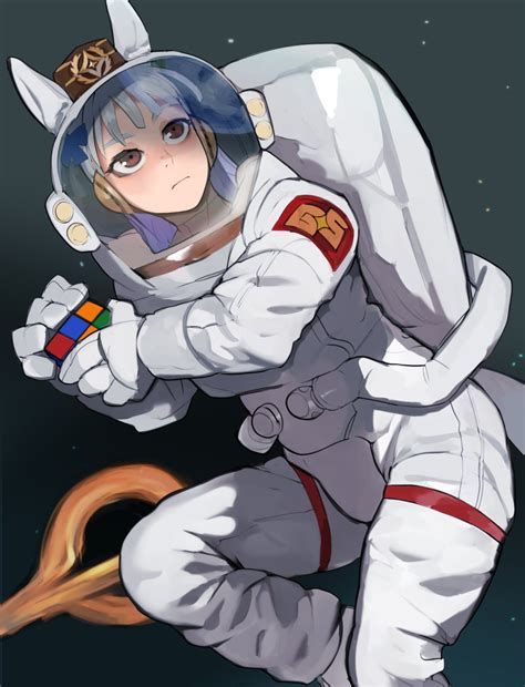 Safebooru 1girl Alternate Costume Astronaut Black Hole Blunt Bangs