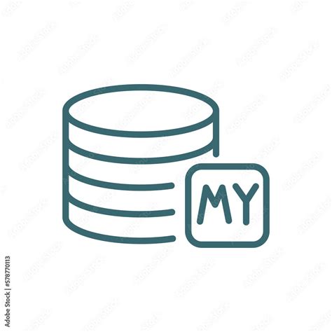Mysql Icon Thin Line Mysql Icon From Information Technology Collection Outline Vector Isolated