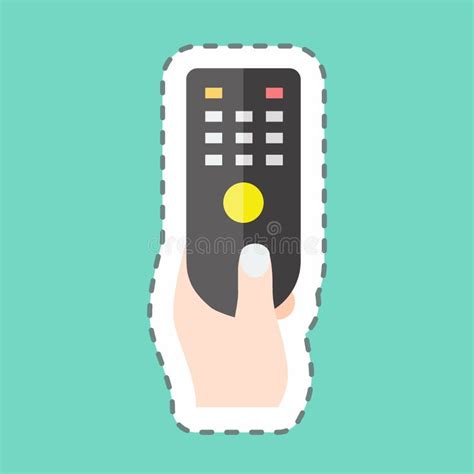 Sticker Line Cut Holding Remote Suitable For Hand Actions Symbol Simple Design Editable