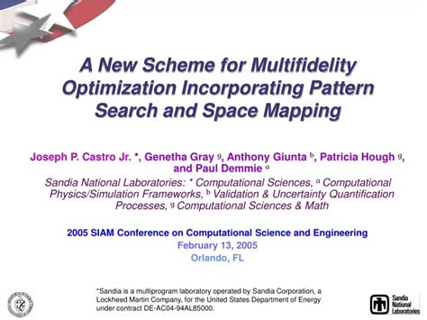 Ppt A New Scheme For Multifidelity Optimization Incorporating Pattern Search And Space Mapping