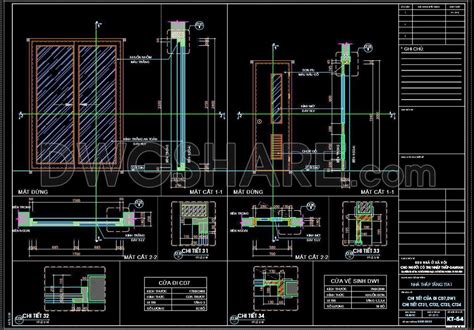 461 Detailed AutoCAD Drawings Of Doors Windows For Download