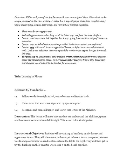 app lesson template pdf mobile app letter case