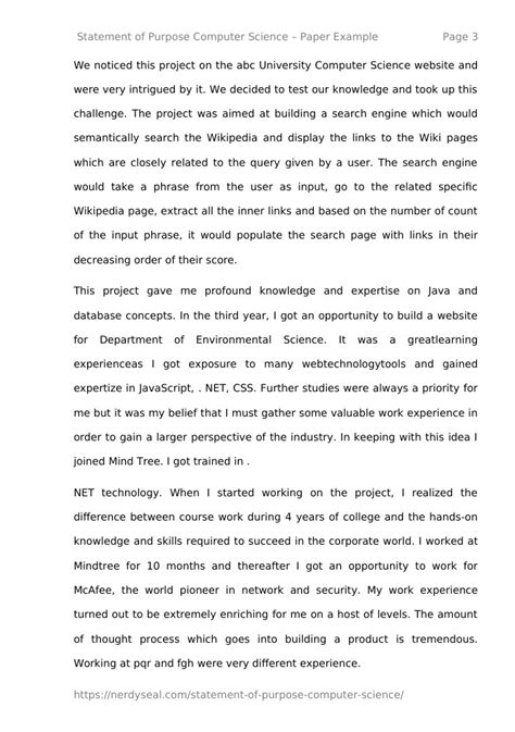 Statement Of Purpose Computer Science 878 Words Nerdyseal