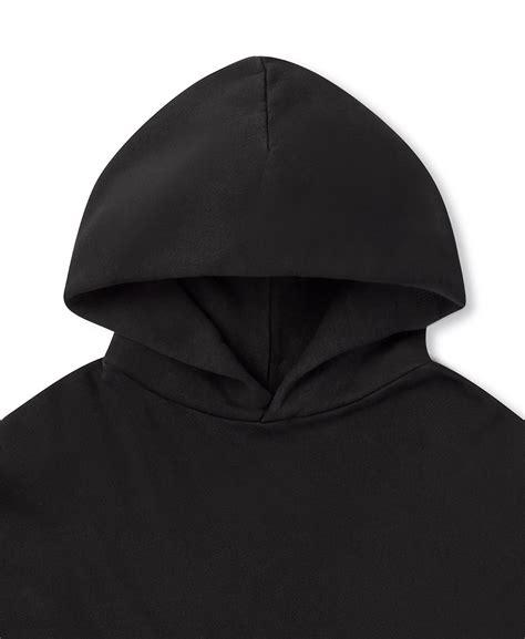 450 Gsm Jet Black Hoodie Velour Garments