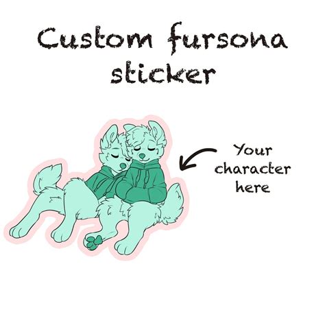 Furry Fursona Custom Sticker Fursona Couples Hug Snuggle Cute Kawaii