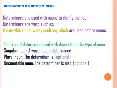 Determiners Of English Grammar Class 8 Pptx