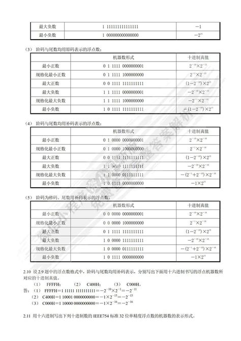 计算机组成原理 修订版 张功萱课后习题答案解析
