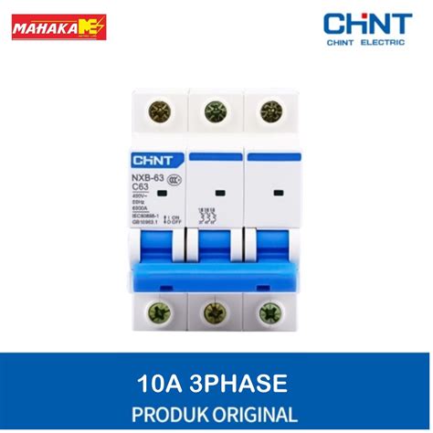 Jual Mcb 10 Ampere 10a 3 Phase Chint Shopee Indonesia