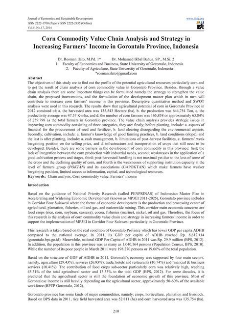 Corn Commodity Value Chain Analysis And Strategy In Pdf