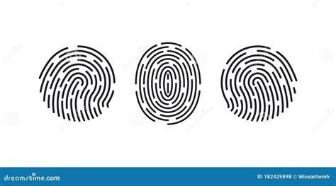 Fingerprint Icons Thumb Finger Logo Print Of Unique Thumbprint