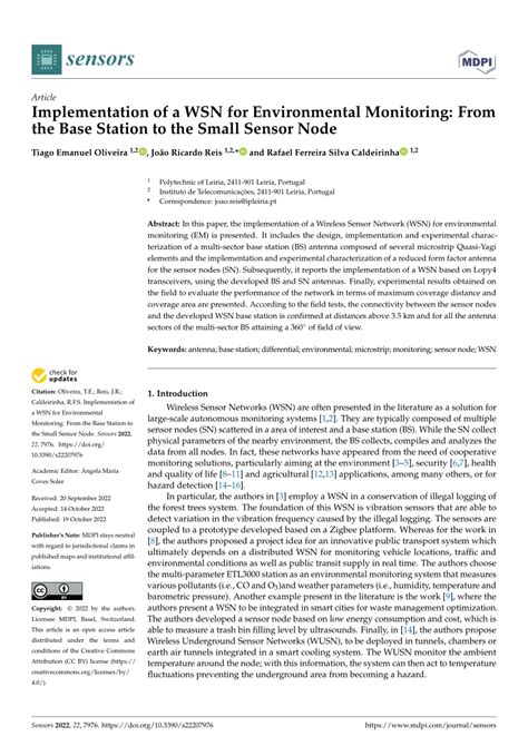 Pdf Implementation Of A Wsn For Environmental Monitoring From The