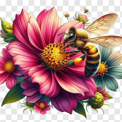 꽃다발에 벌 Png 일러스트 Psd 및 클립 아트에 대한 무료 다운로드 Pngtree