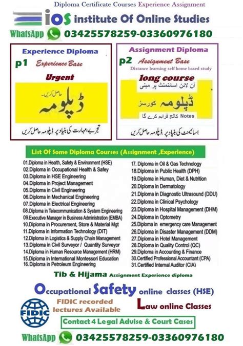 Diploma Certificate Courses Lahore Karachi Sindh Punjab Skill