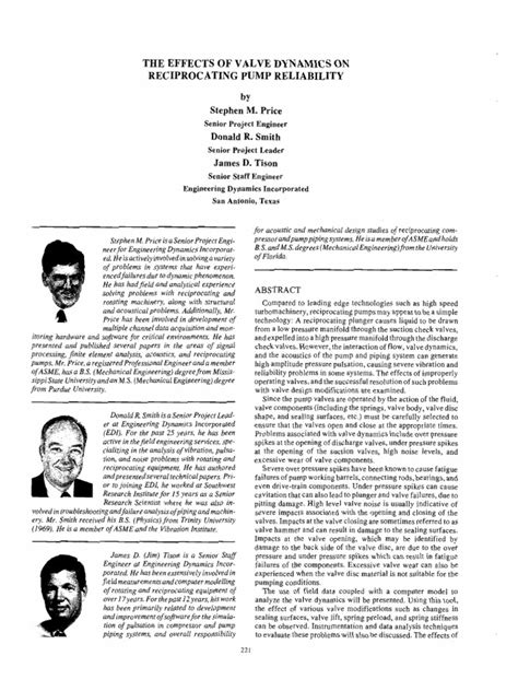 The Effects Of Valve Dynamics On Reciprocating Pump Reliability Pdf