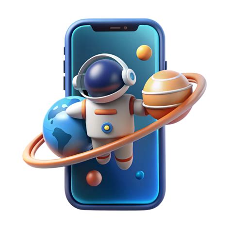 Astronaut Planets Mobile App Space Exploration 3d Render Galaxy Cosmos Universe Virtual