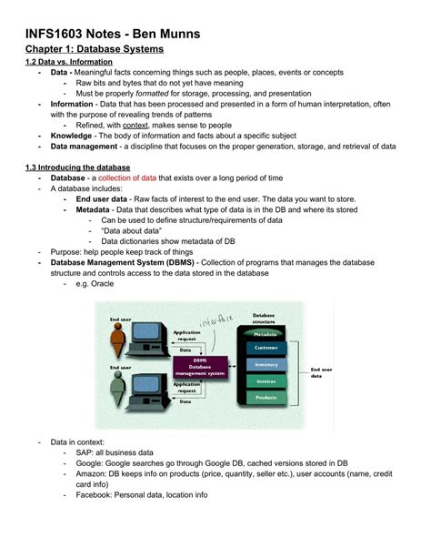 1603 Notes Infs1603 Introduction To Business Databases Unsw
