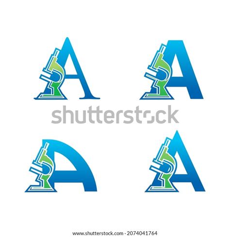 Vector Illustration Set Medical Laboratory Monogram Stock Vector