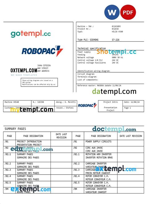 Italy Ropobac Systemi Utility Bill Download Word And Pdf Example Mytempl