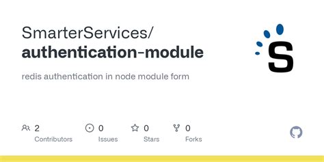 Github Smarterservicesauthentication Module Redis Authentication In Node Module Form
