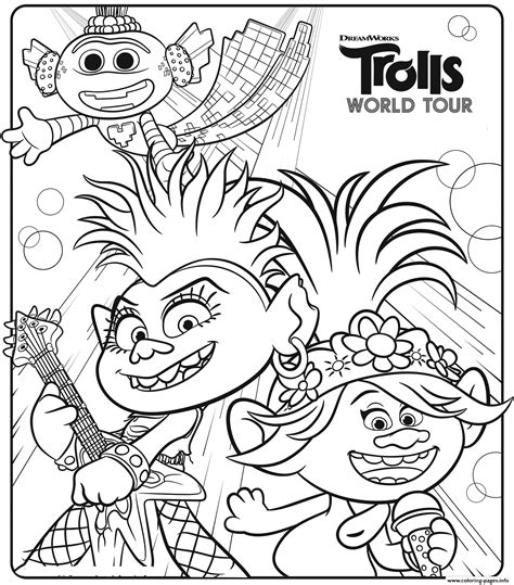 Coloring Pages Of Trolls World Tour Coloring Pages