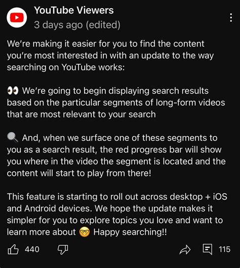 youtube is displaying search results based on segments of long form