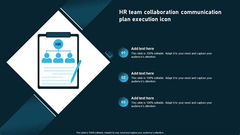 Hr Team Collaboration Communication Plan Execution Icon Ppt Template