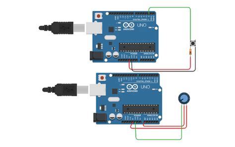 Circuit Design Communication With Two Arduino Tinkercad
