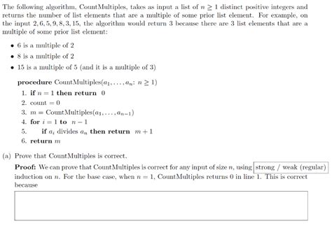 Solved The Following Algorithm Count Multiples Takes As
