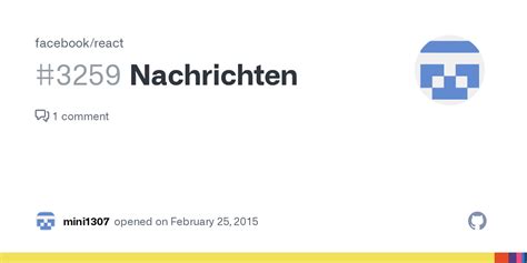 Nachrichten · Issue 3259 · Facebookreact · Github