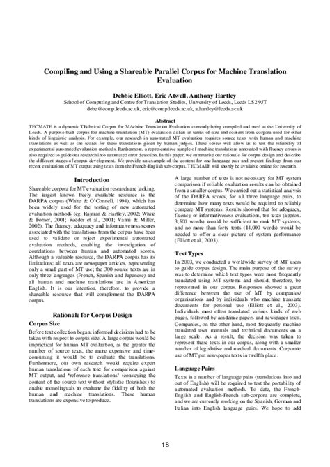 Pdf Compiling And Using A Shareable Parallel Corpus For Machine