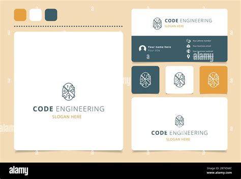 Code Engineering Logo Design With Editable Slogan Branding Book And Business Card Template