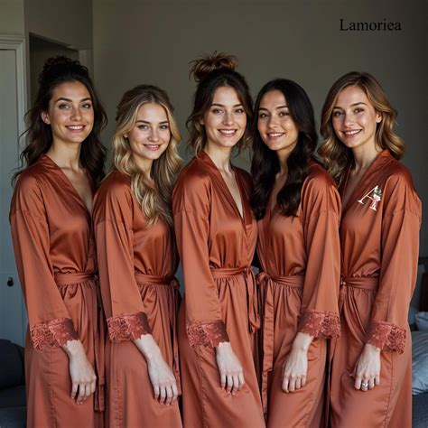 Personalized Extra Long Robes With Lace Dressing Gown Bridesmaid